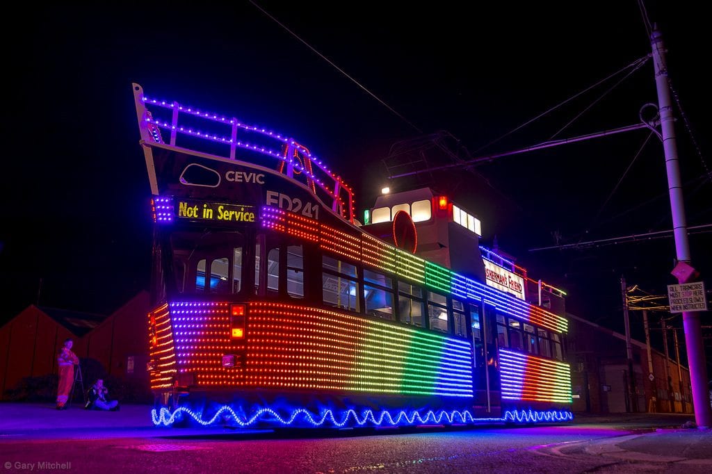 Old Illuminated Heritage Trams in Blackpool - Visit Fylde Coast
