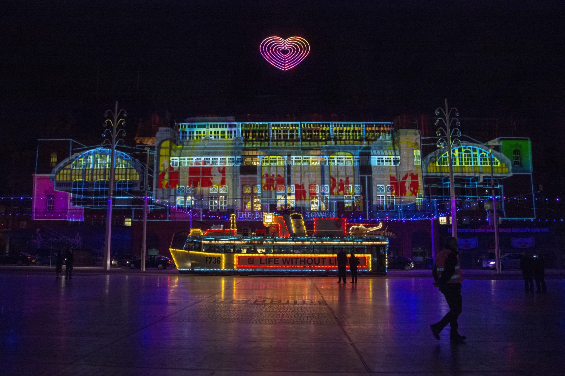 HMS Blackpool Tram - the Frigate Illuminated Heritage Tram
